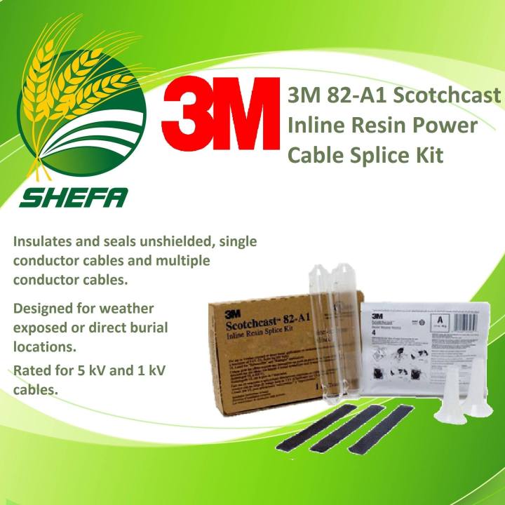 3M 82-A1 Scotchcast Inline Resin Power Cable Splice Kit , 18 to 2AWG ...