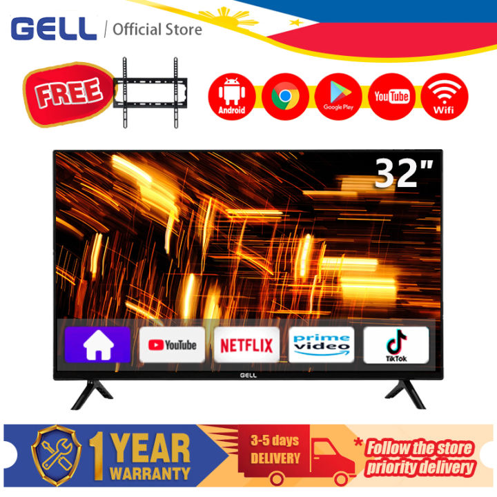 GELL SMART TV 32 inches on sale android led tv flat on sale screen tv Frameless ultra-thin ...