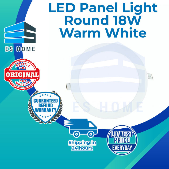ES LED Panel Light Round 18W Warm White for Bedroom, Kitchen & Living ...