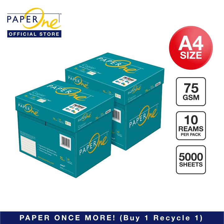 PaperOne A4 Copier Paper 75gsm 5000 Sheets (10 Reams) | Lazada