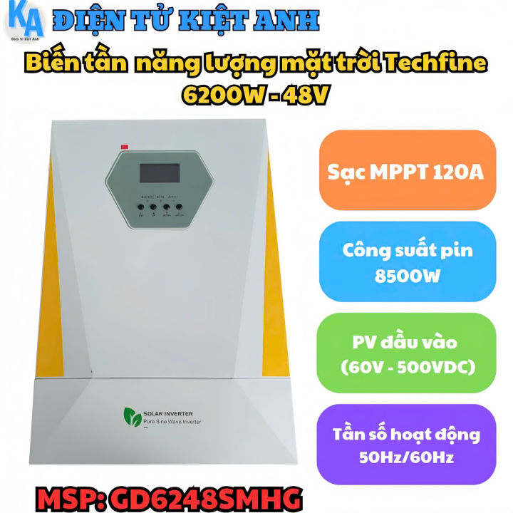 Biến tần năng lượng mặt trời Techfine 6200W 48V - GD6248SMHG | Lazada.vn