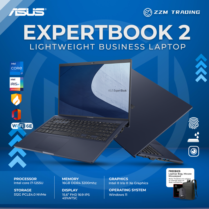 Asus Expertbook 2 15.6" FHD Laptop i7-1255U 16:9 IPS Iris Xe Graphics ...
