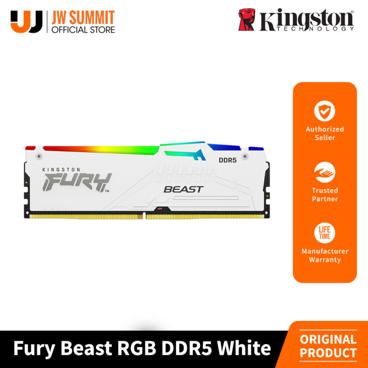 Kingston Fury Beast RGB DDR5 16GB/32GB DRAM AMD EXPO Gaming Desktop Memory White | Lazada PH