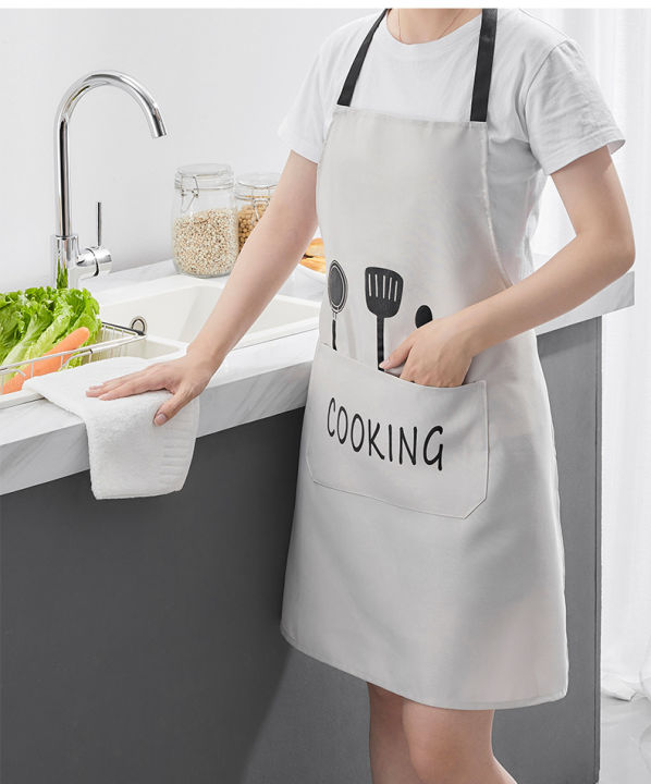 HomeAce.Wipeable Apron Waterproof Oil-Proof Cartoon Wreath Rabbit ...