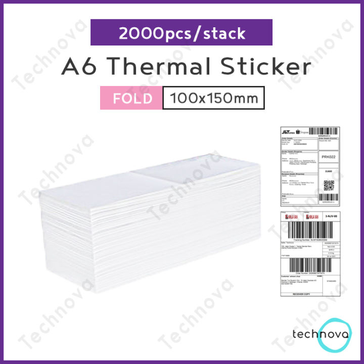 [2000pcs Fold] A6 Thermal Label Sticker Shipping Label AWB Waybill ...