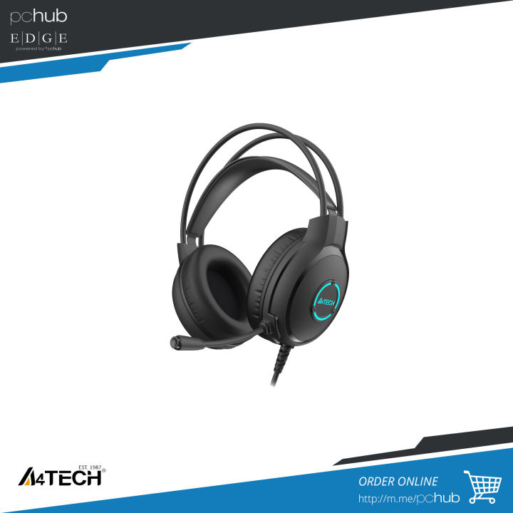PChub | A4tech Fstyler, FH300U, black, wired headset, neon illuminated ...