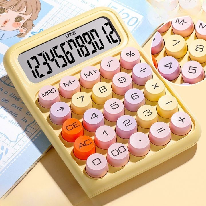 1pc Keyboard Calculator Office 12-digit Mechanical Calculator Cute ...