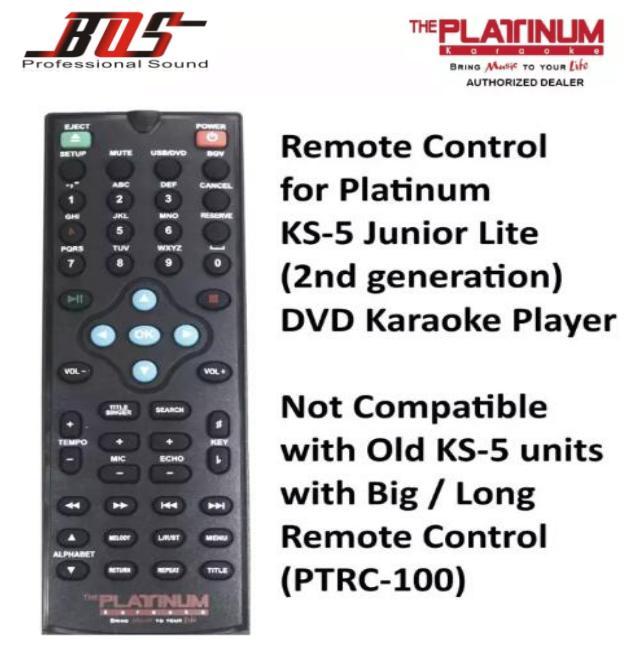 Platinum Remote Control for KS-5 Junior Lite/KS-10 Mini SD/ DK65 / DK88 ...