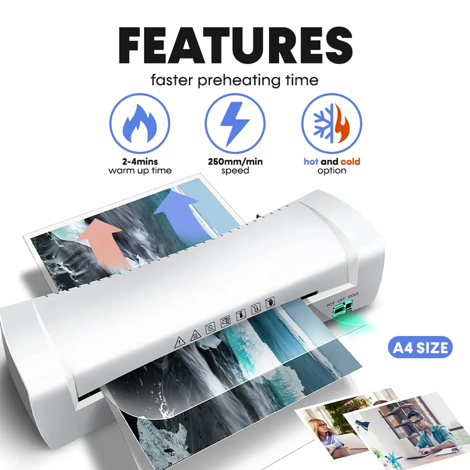 Officom SL200 Laminating Machine | Laminator Package A4 Hot & Cold for Yasen Laminating Film, ID ...