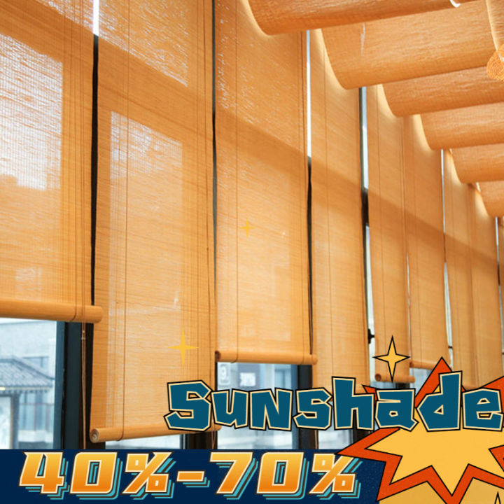 {Zhao Made} 40%-70% Sunshade Bamboo Roller Shutter Partition Door ...