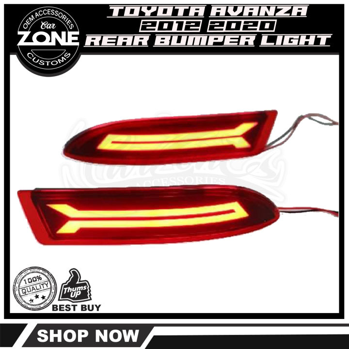 Toyota Avanza 2012-2020 LED Rear Bumper Fog Light with Turn Signal Brake Light Indicator Lamp ...