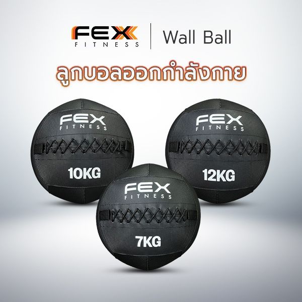 FEX Fitness – Wall Ball ลูกบอลถ่วงน้ำหนักเกรดแข่งขัน 2-12kg ลูกบอล ...