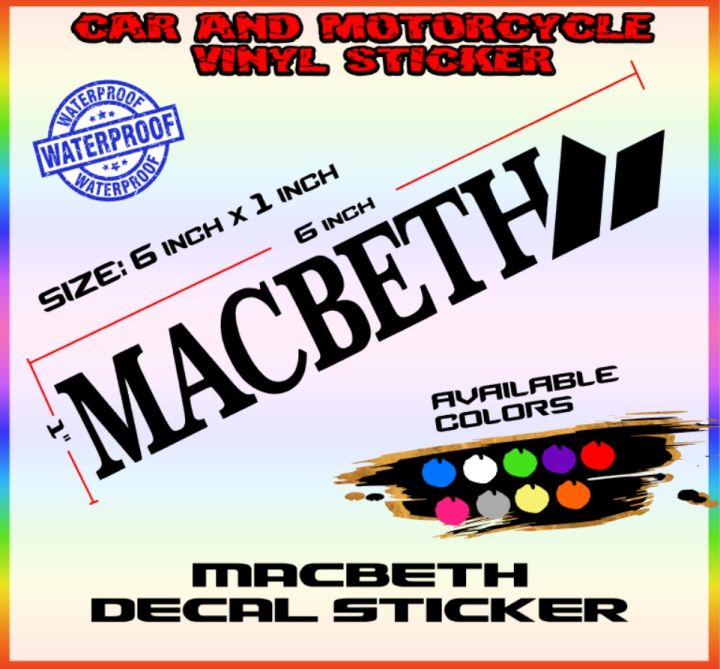 Macbeth sticker decals | Lazada PH