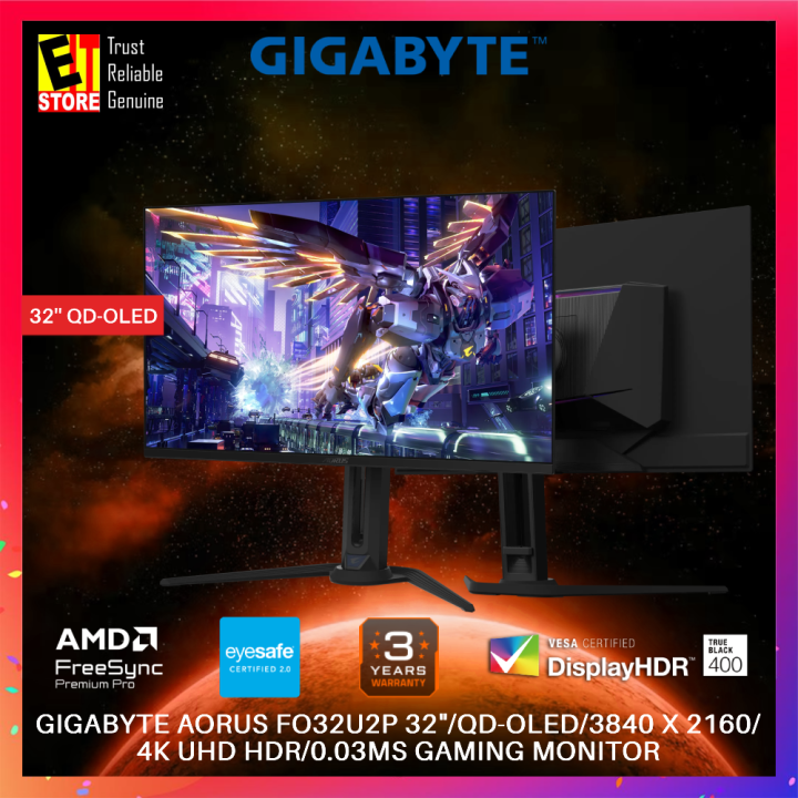 GIGABYTE AORUS FO32U2P 32" QD-OLED 240HZ 0.03ms/4K UHD HDR /KVM SWITCH ...