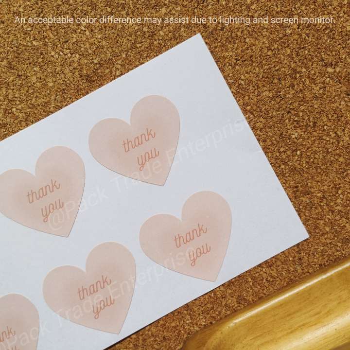 (14 PCS) Ins Style Love Shape Thank You Sticker, Sealing Sicker ...