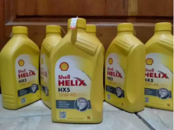 ISI 6 PCS Oli Shell Helix HX5 15W-40 1 Liter Diesel Bensin | Lazada ...