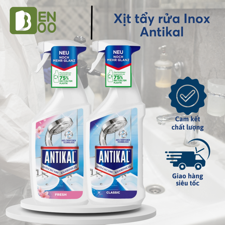 Chai xịt Antikal Classic và Fresh tẩy cặn canxi nhà tắm, vệ sinh và ...