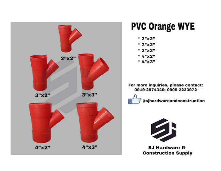 PVC ORANGE WYE 2"X2 / 3"X2 / 3"X3 / 4"X2 / 4"X3 / 4"X4 | Lazada PH
