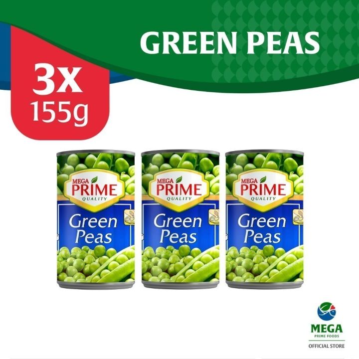 Mega Prime Green Peas Easy Open Can 155G By 3'S | Lazada PH