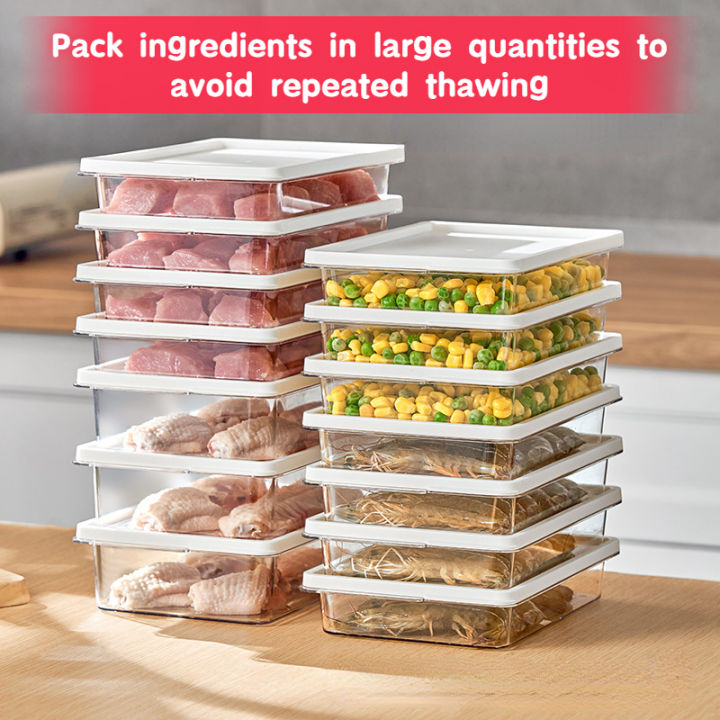 Stackable transparency Refrigerator Freezer Storage Box Home Kitchen ...