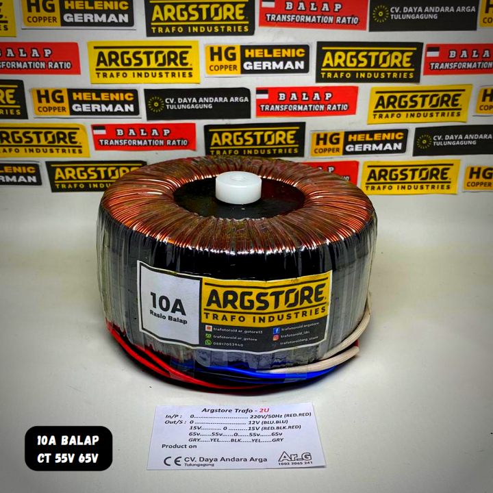 Trafo toroid donat 10A 65V CT (murni) - Spesifikasi balap | Lazada ...