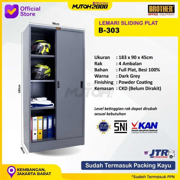 Lemari arsip besi 2 pintu BROTHER B-303 TKDN - Cargo+Pack Kayu | Lazada ...