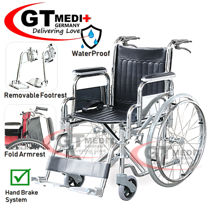 W04-P-14 GT MEDIT GERMANY Ultra Lightweight Self Propelled Wheelchair Foldable Travel Wheel ...