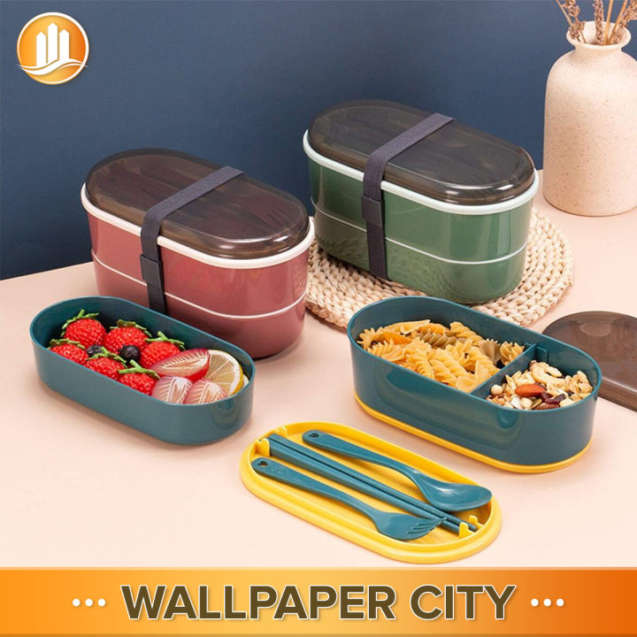 COD WPC Japanese Bento Box Lunch Box Compartment Storage with Spoon ...