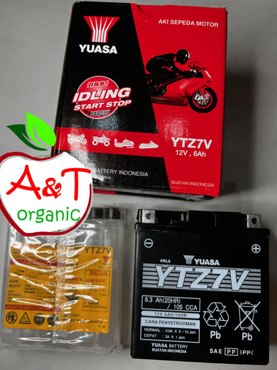 YUASA YTZ7V 6Ah AE Genuine Battery INDONESIA for Yamaha AEROX V1 / NMAX ...