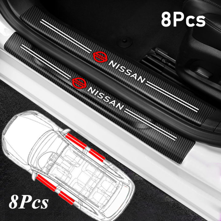8Pcs Car Door Sill Stickers Trunk Threshold Anti-Scratch Decals For ...