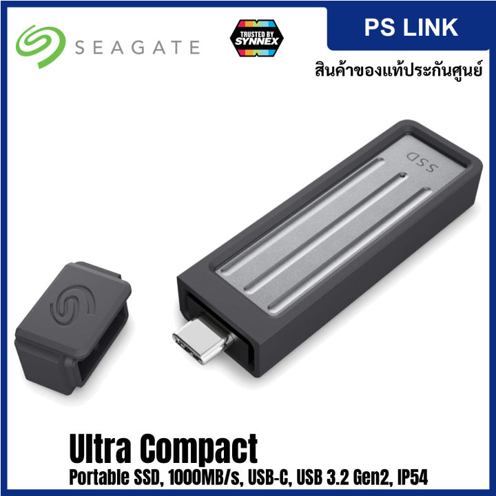 Seagate Ultra Compact Portable SSD, 1000MB/s, USB-C, USB 3.2 Gen2, IP54 ...