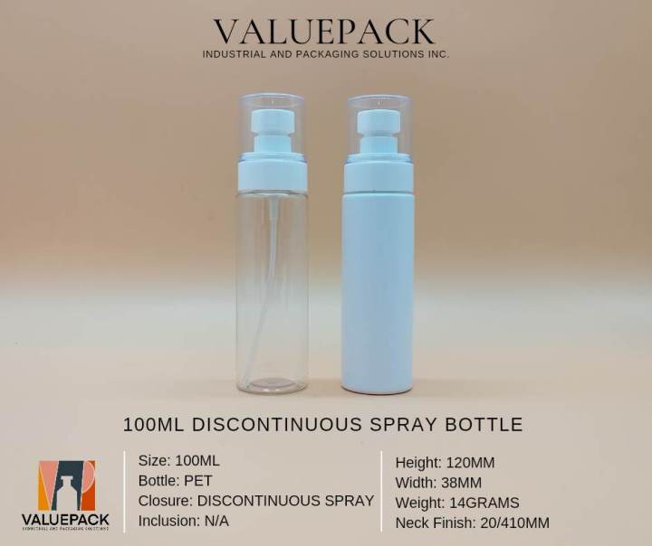 100ML TUBULAR PET BOTTLE + DISCONTINUOUS SPRAY | Lazada PH