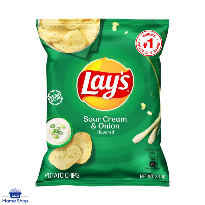 Lay's Sour Cream and Onion Potato Chips Snacks 28.3g (Laz Mama Shop ...