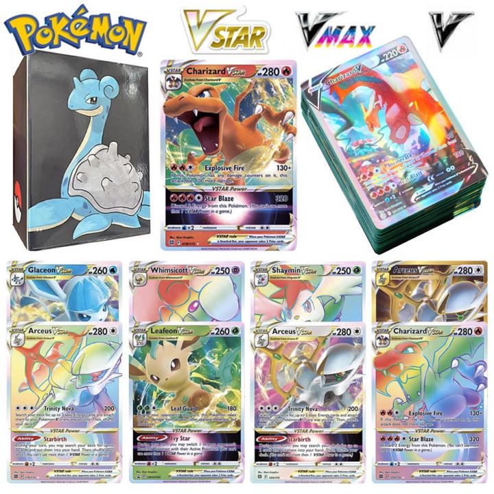 English Language Version Pokemon Cards 60-300Pcs Pokemon Cartas Vstar V ...