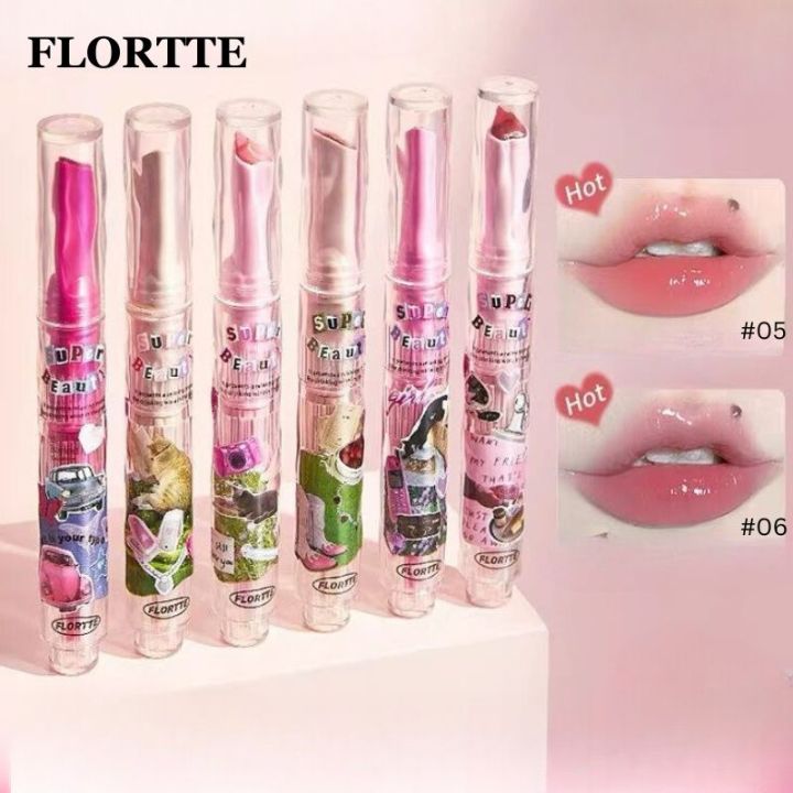 Flortte Super Beauty Pen Click Jelly Heart Shape Glossy Lipstick | Lazada