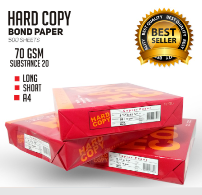 (1Ream) Hard Copy Bond Paper Short / A4 / Long Size 70gsm (500Sheets ...