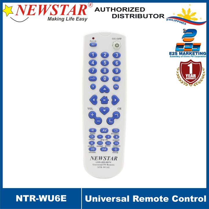 Newstar Universal LED/LCD TV Remote Control NTR-WU6E (White) | Lazada PH