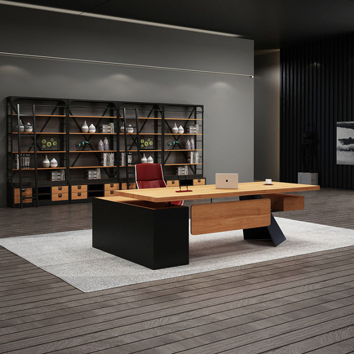 LOFT Nordic Solid Wood Desk President Desk Office General Manager Desk ...
