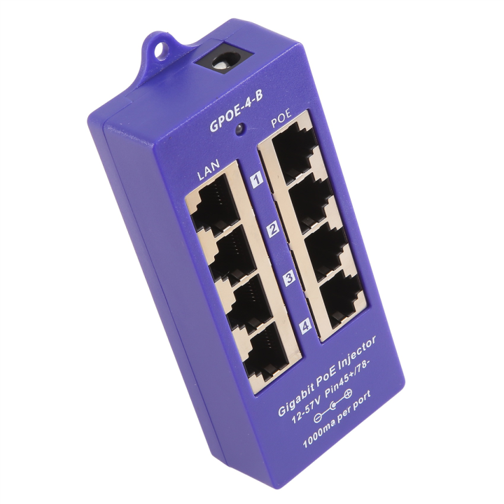 48V or 24V Gigabit Passive PoE Injector 4 Port 1000Mbps PoE Module for ...