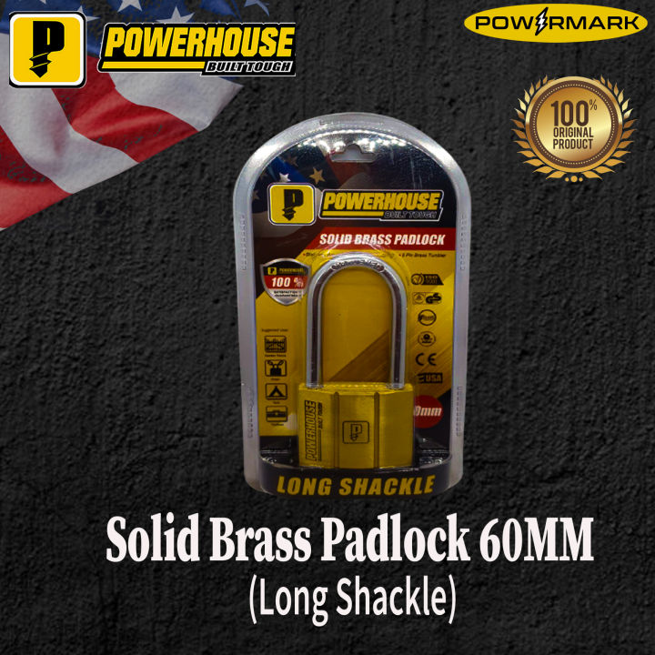 POWERHOUSE Solid Brass Padlock 60MM (Long Shackle) [POWERMARK | PAC ...