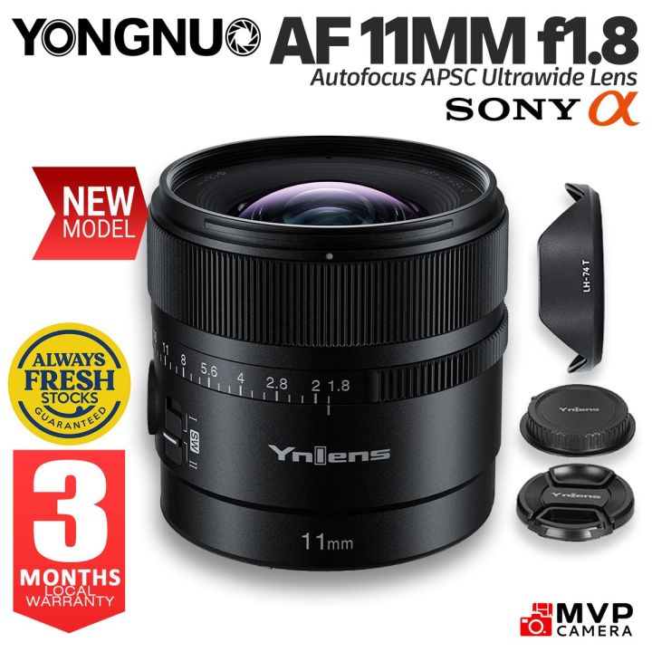 YONGNUO YN 11mm f1.8 S DA DSM WL Sony Emount APSC Ultrawide Autofocus ...