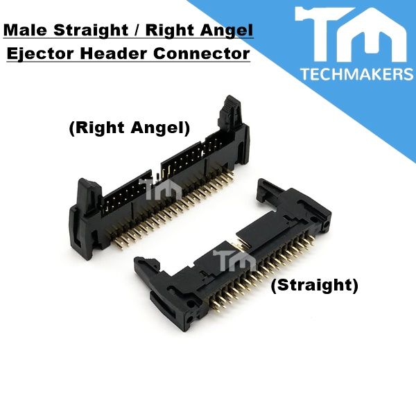 IDC Header 2.54mm Straight / Right Angle Ejector Header Connector IDC ...