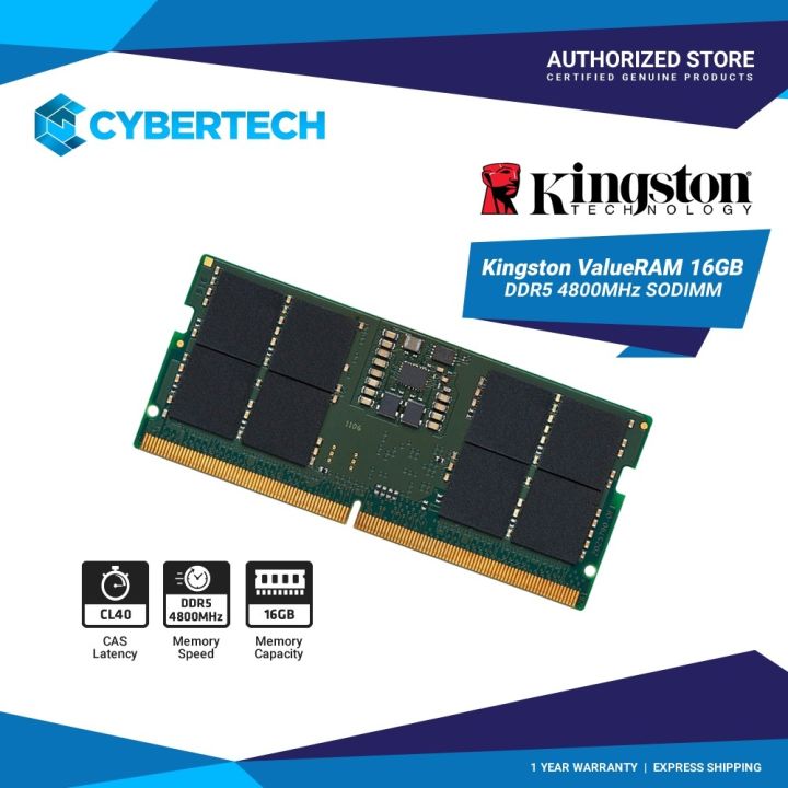 Kingston 16GB DDR5-4800 SODIMM (KVR48S40BS8-16) Laptop Memory | Lazada PH