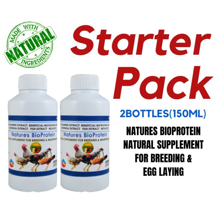 STARTER PACK - Natures BioProtein Natural Supplement for Breeding & Egg Laying (150ml) Set of 2 ...