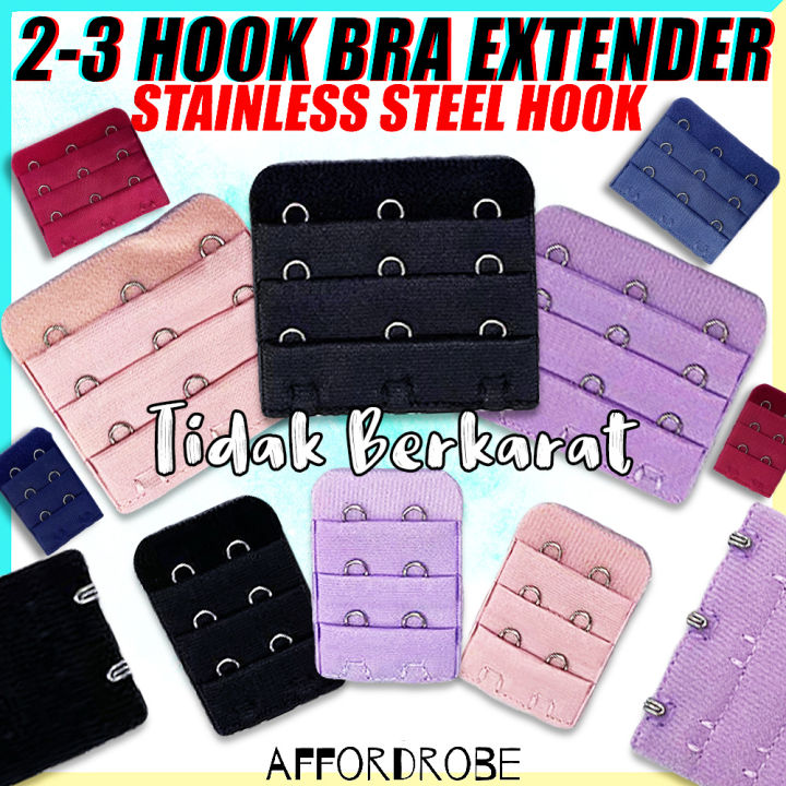 3pcs/pack 2/3 Hook Stainless Steel Bra Hook Extender/2 Row Hook Bra ...