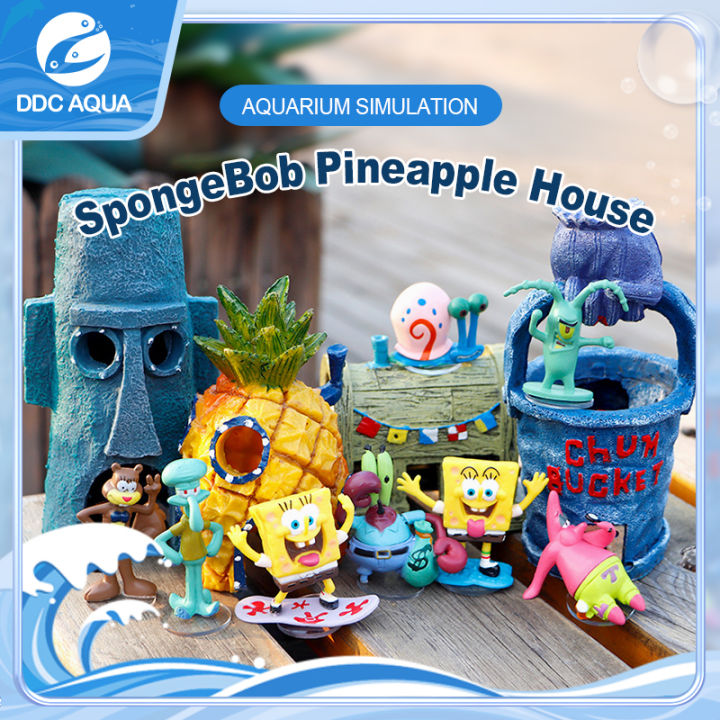 【DDC AQUA】 Mini SpongeBob Fish Tank Aquarium Accessories Pineapple ...