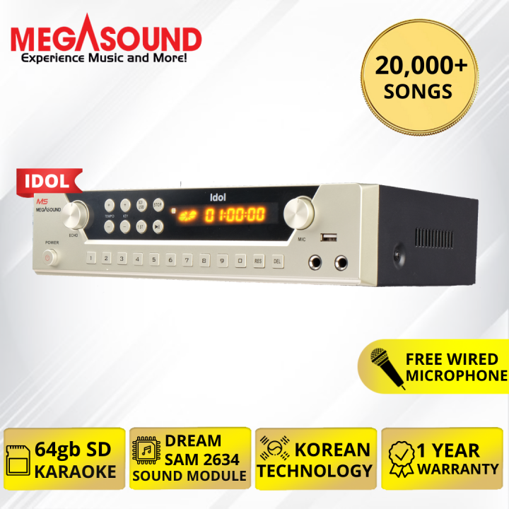 MEGASOUND IDOL SD KARAOKE with 20,000+ built-in songs, 64gb SD Karaoke ...