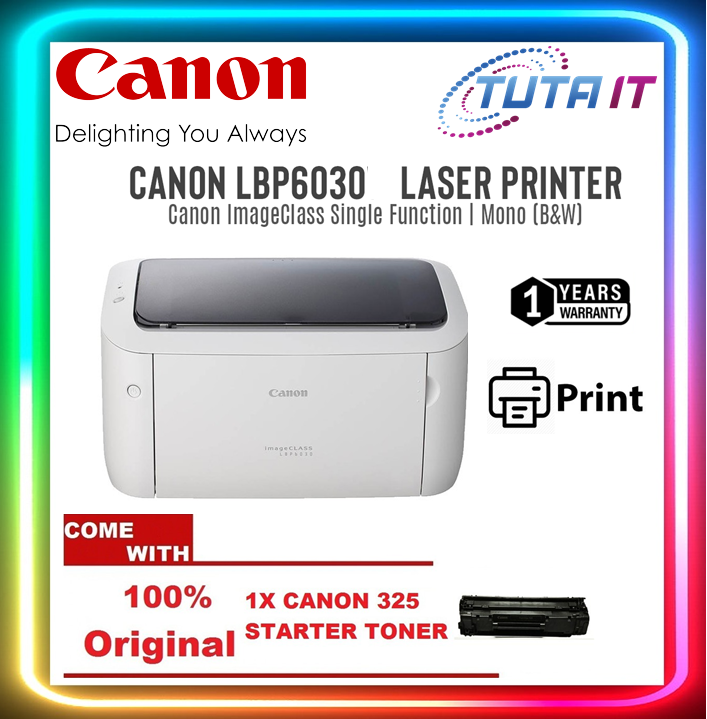 Canon imageCLASS LBP6030 / LBP6030W Mono Laser Printer Similar With HP 107A / 107W Monochrome ...