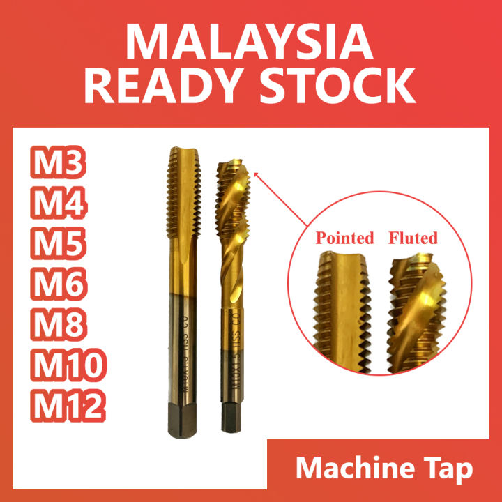M3 M4 M5 M6 M8 M10 M12 Spiral Pointed and Fluted Machine Tap for ...