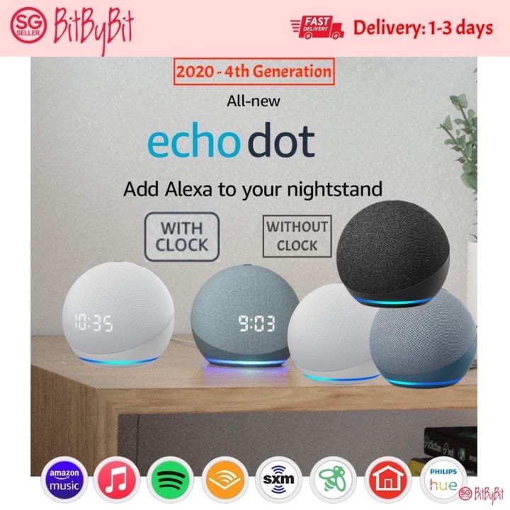All-new Echo Dot (4th Gen) & Amazon Echo Dot 4 Smart speaker with clock ...